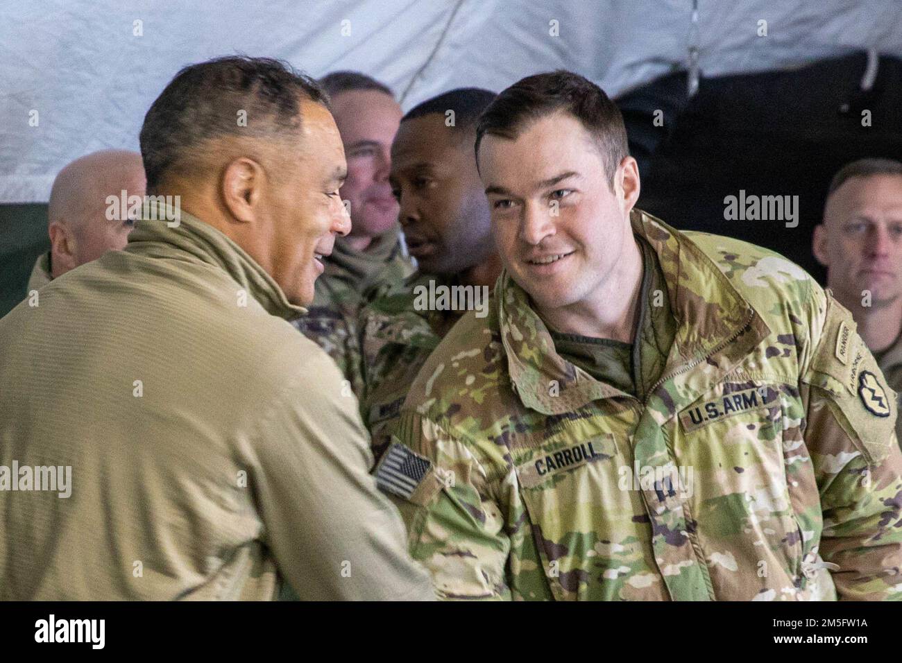 Gen. Michael Garrett, commanding general of U.S. Forces Command, shakes ...