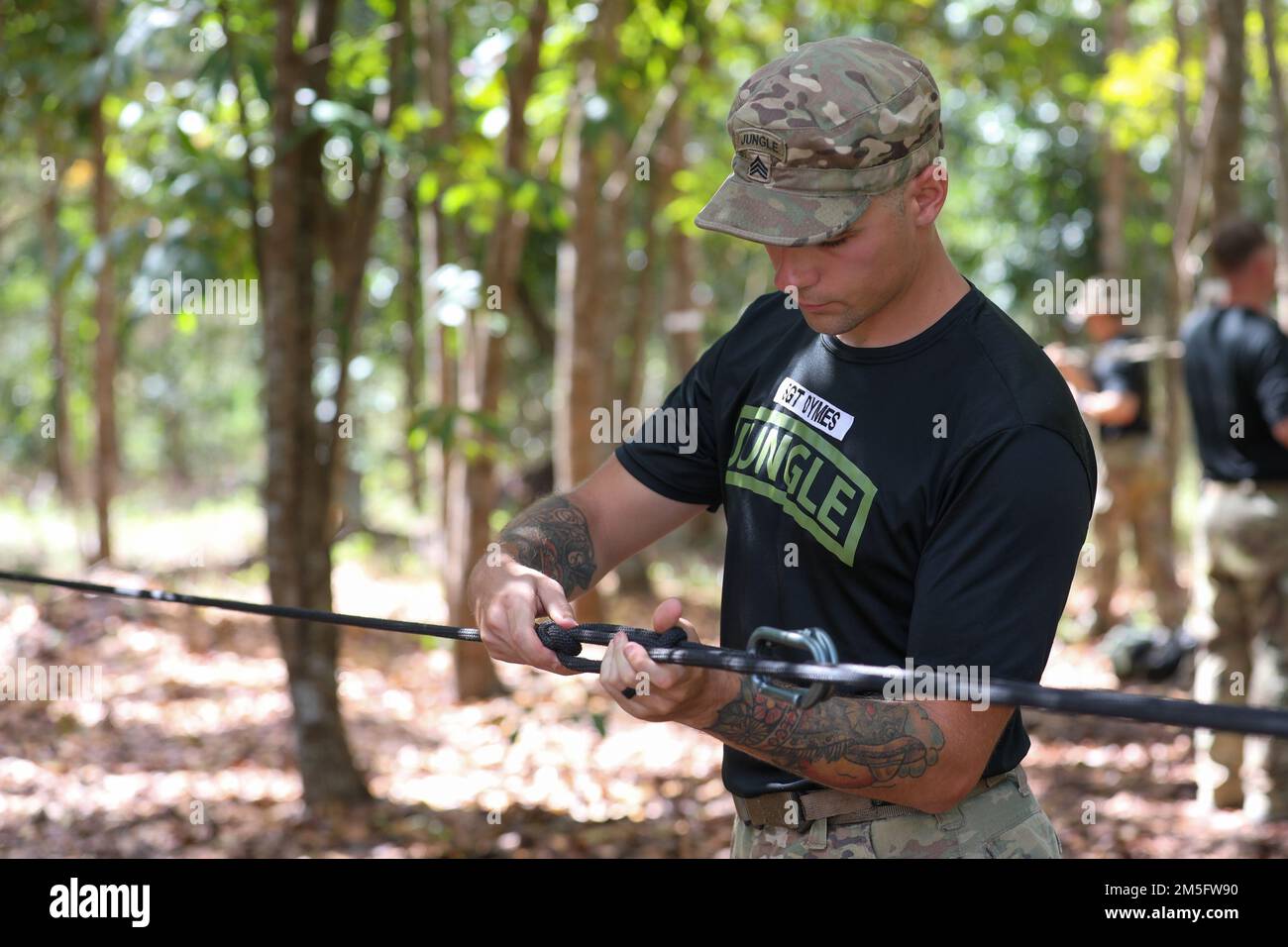 U.S. Army Sgt. Adam Dymes, a jungle instructor with Lightning Academy ...
