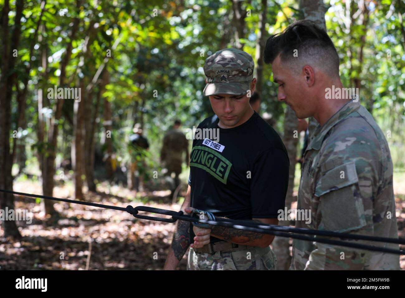 U.S. Army Sgt. Adam Dymes, a jungle instructor with Lightning Academy ...