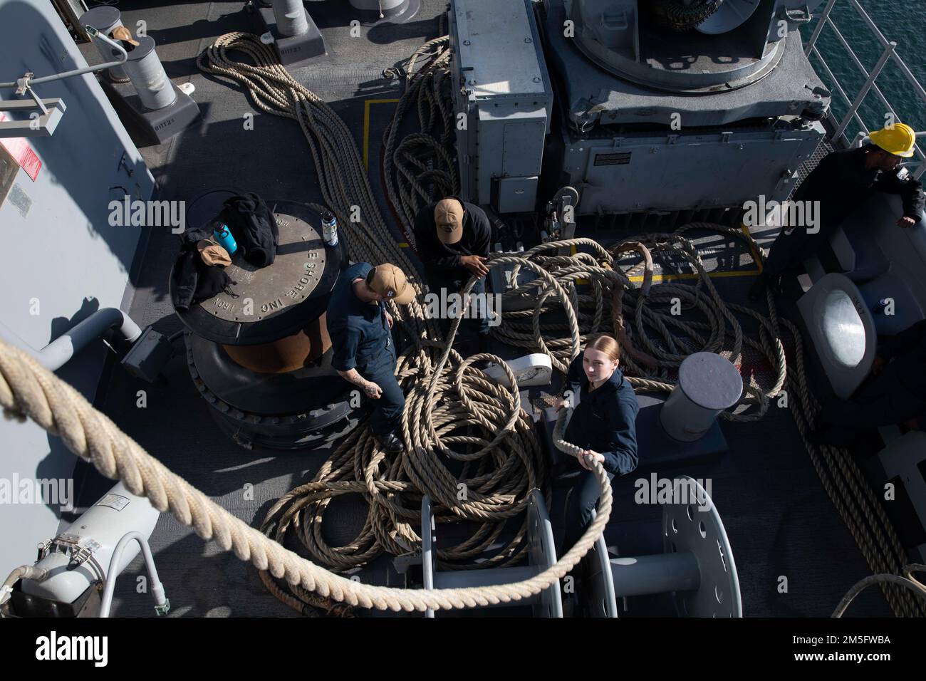 220315-N-VS068-1066 SAN DIEGO (March 15, 2021) – Sailors fake out line ...