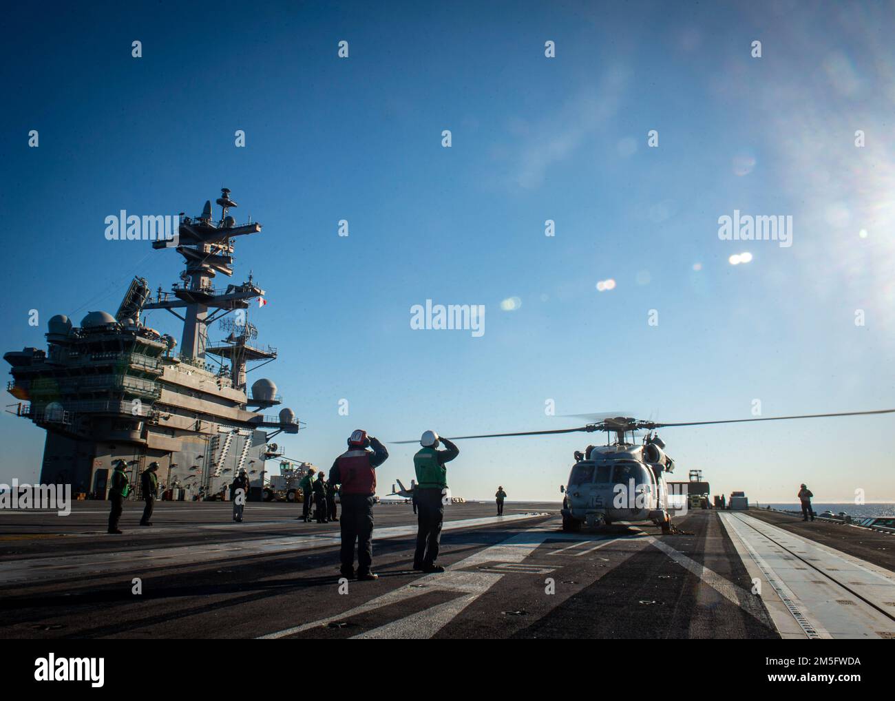 220315-N-SY758-1002 ATLANTIC OCEAN (March 15, 2022) An MH-60S Seahawk ...