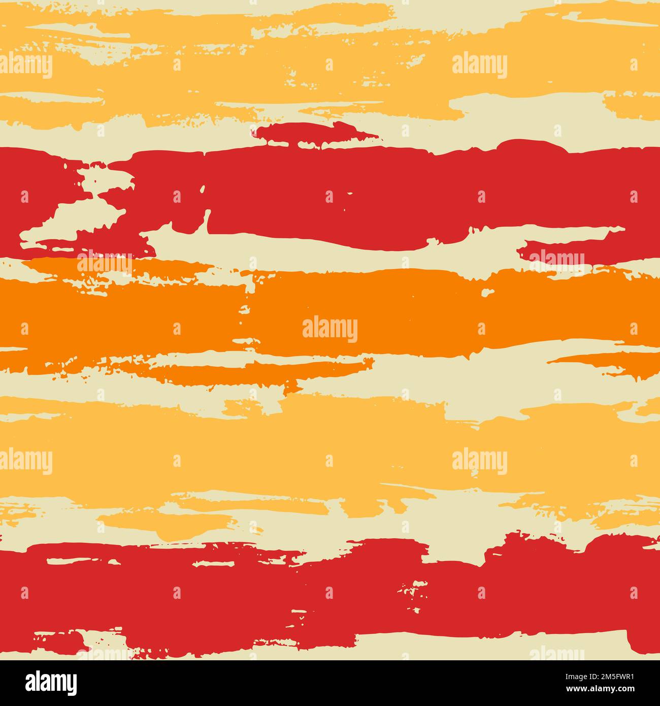 Dry Brush Lines Seamless Vector Yellow and Red Pattern Stock Vector ...