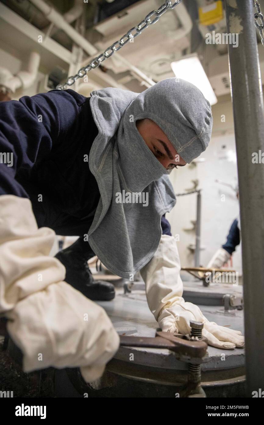 NEWPORT NEWS, Va. (March 15, 2022) – Seaman Isaiah M. Crespo, from ...