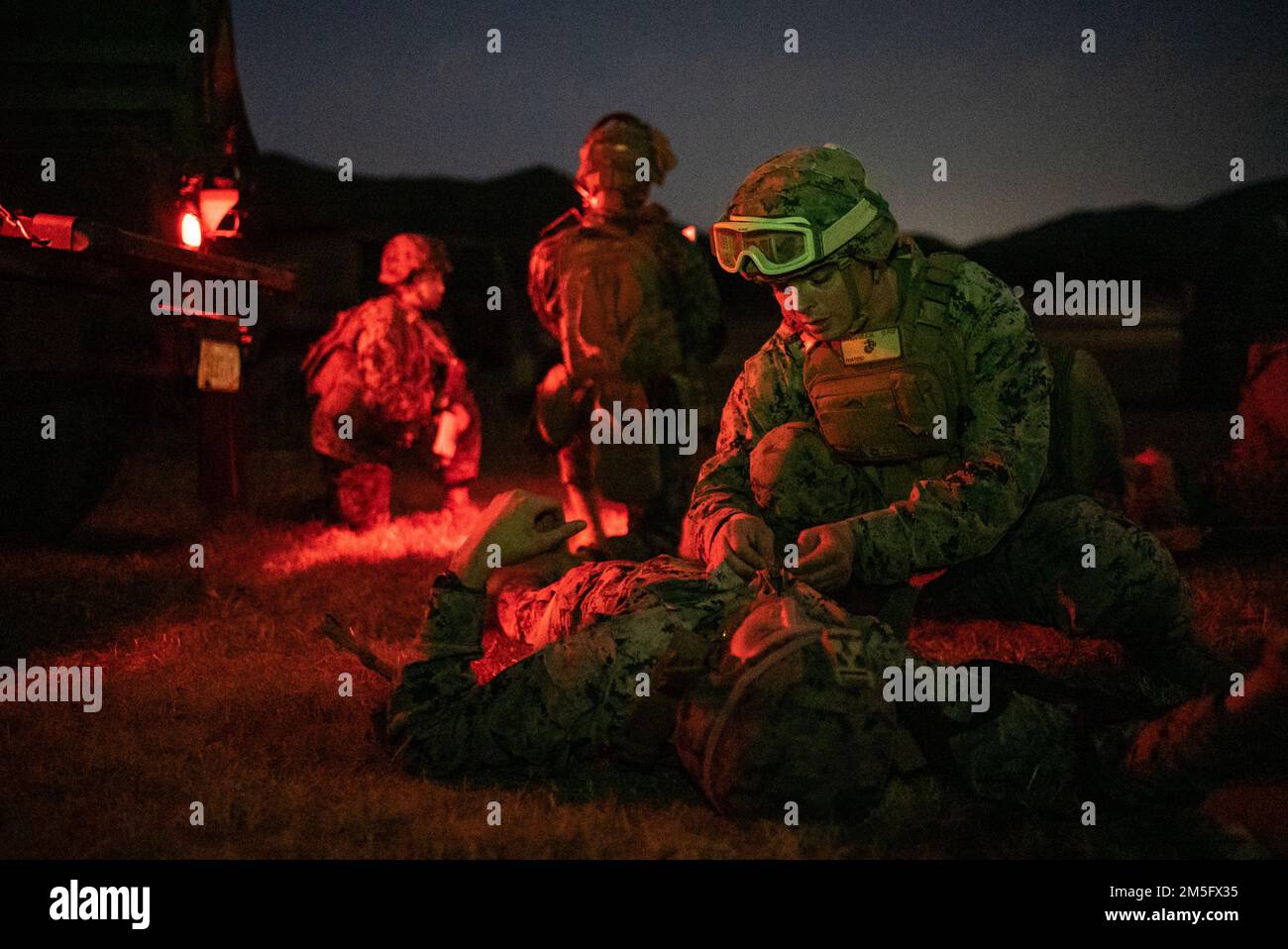 U.S. Navy Hospitalman 3rd Class Frank Hargrove, a corpsman with 3d ...