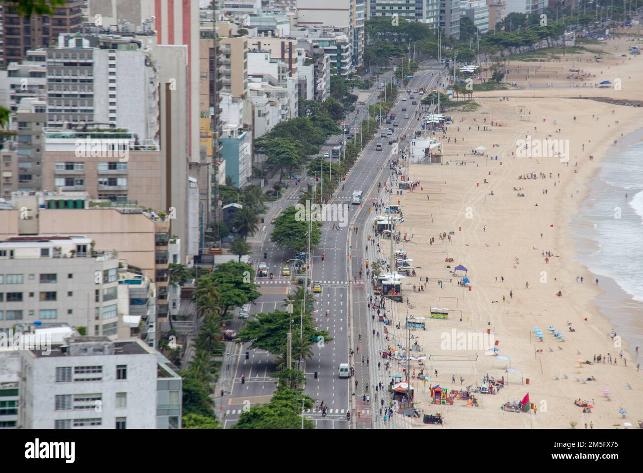leblon beach seen from cliff viewpoint in Rio de Janeiro Stock Photo ...