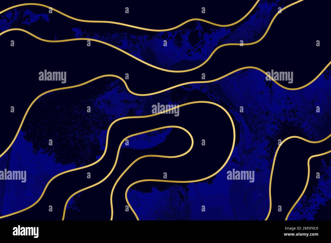 Dark Blue Waves and Swirls with Golden Layers Vector Artwork Texture ...