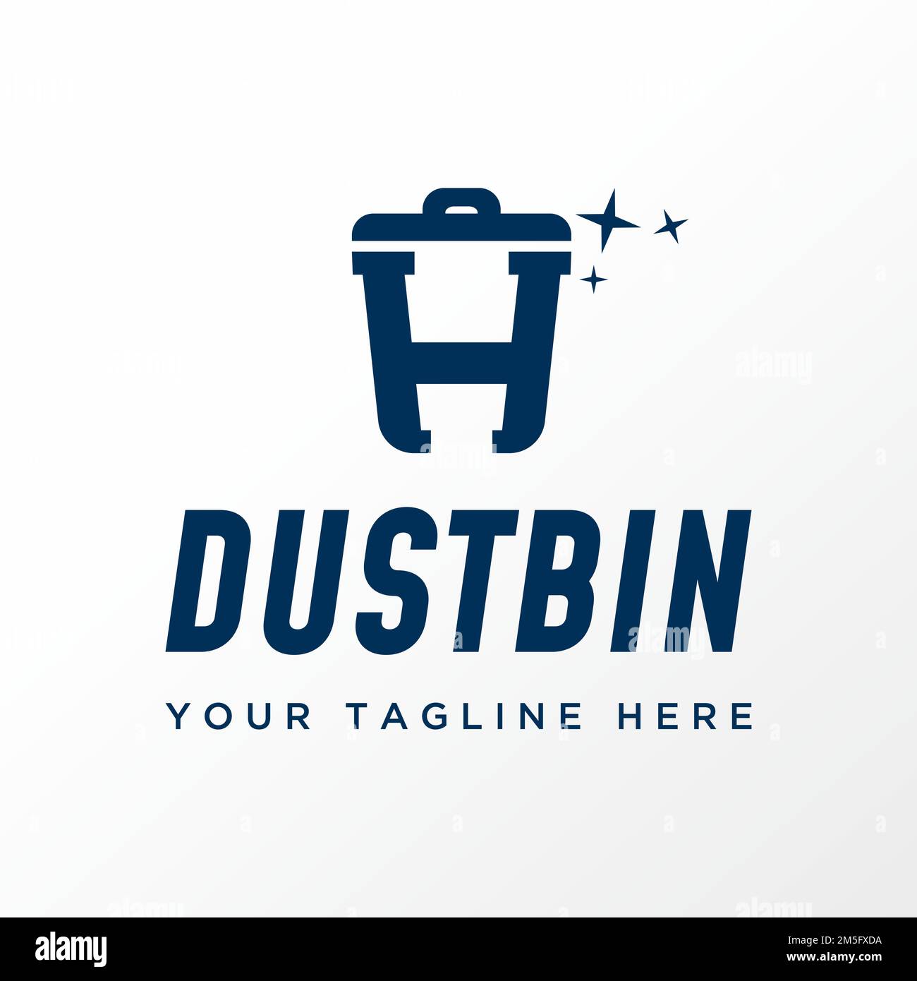Simple and unique letter or word H font like rubbish bin image graphic ...