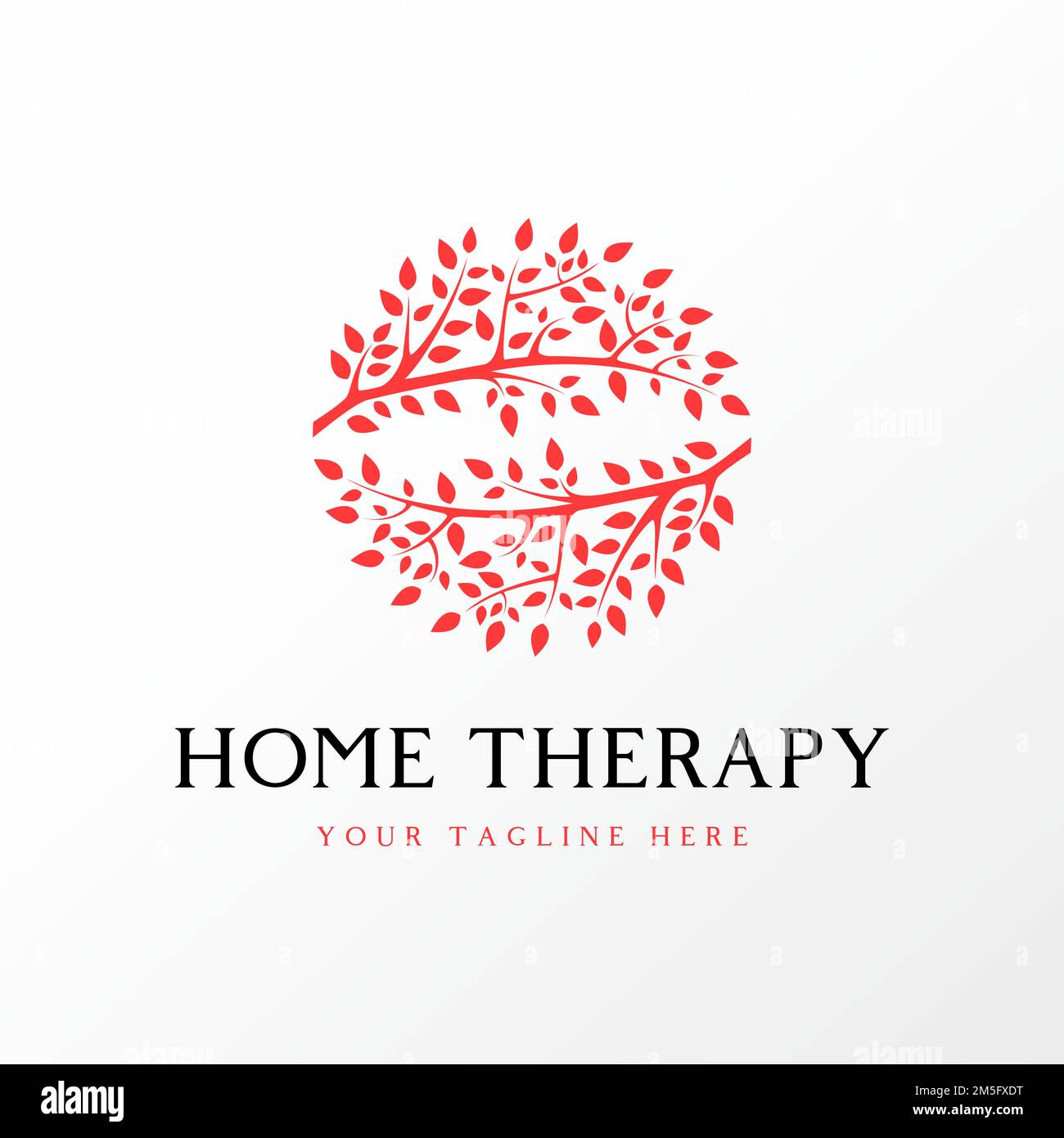 Simple and unique tree stalk and leaf in circle image graphic icon logo design abstract concept ...