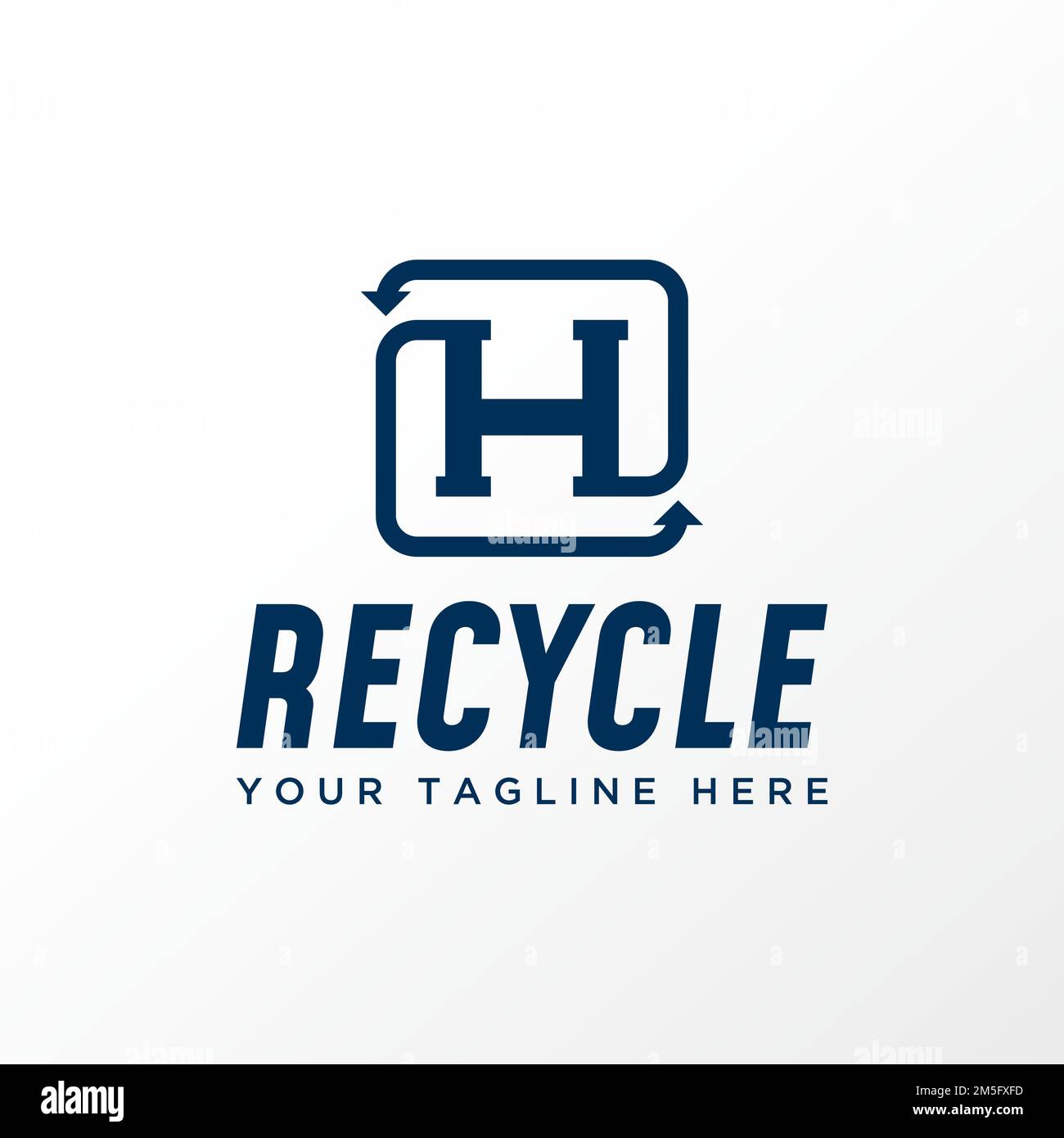 Simple and unique letter or word H font with recycle icon graphic icon ...