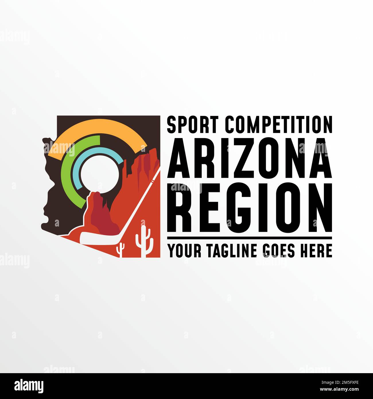 Hockey Stick , desert, cactus, sun or moon, Arizona maps image graphic ...