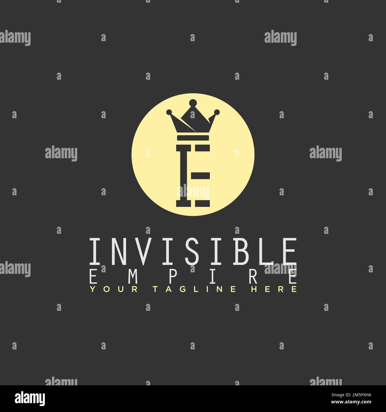 Simple and unique Letter or word IE font wirh crown image graphic icon logo design abstract ...