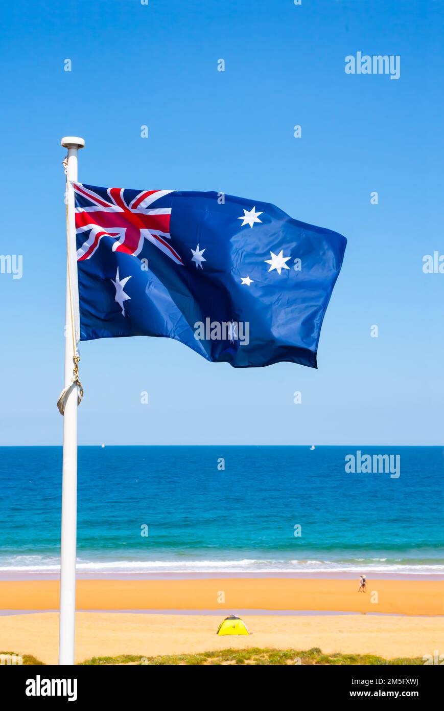 Australia flag beach hi-res stock photography and images - Alamy