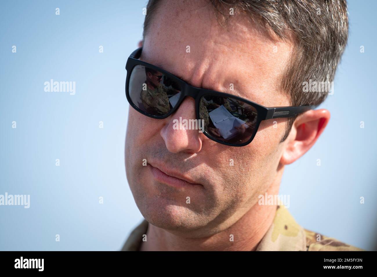 U.S. Air Force Lt. Col. Keegan Maple, a pilot assigned to the 50th ...