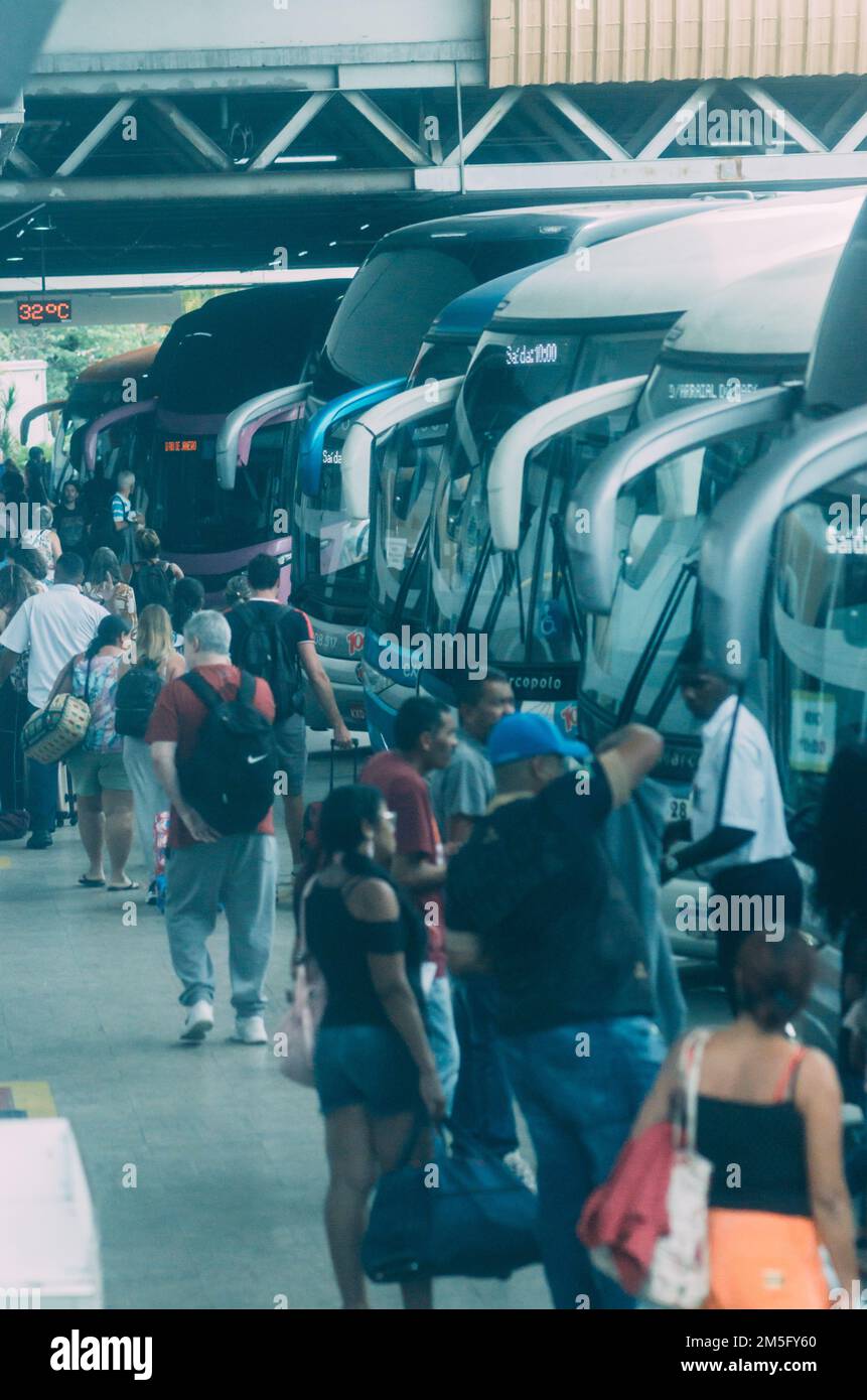 Rio de Janeiro, Brazil - December 28, 2022: Passengers at Novo Rio Bus ...