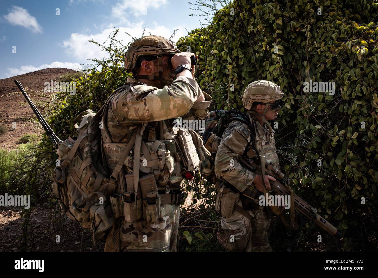 Staff Sgt. Eric Frederick and Spc. Jacob Mink assigned to 2nd Platoon ...