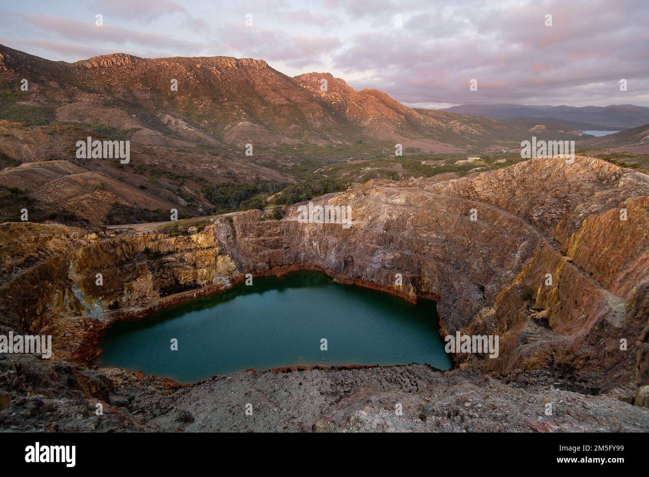 OPen cut mine just outside Queenstown, Tasmania Stock Photo - Alamy