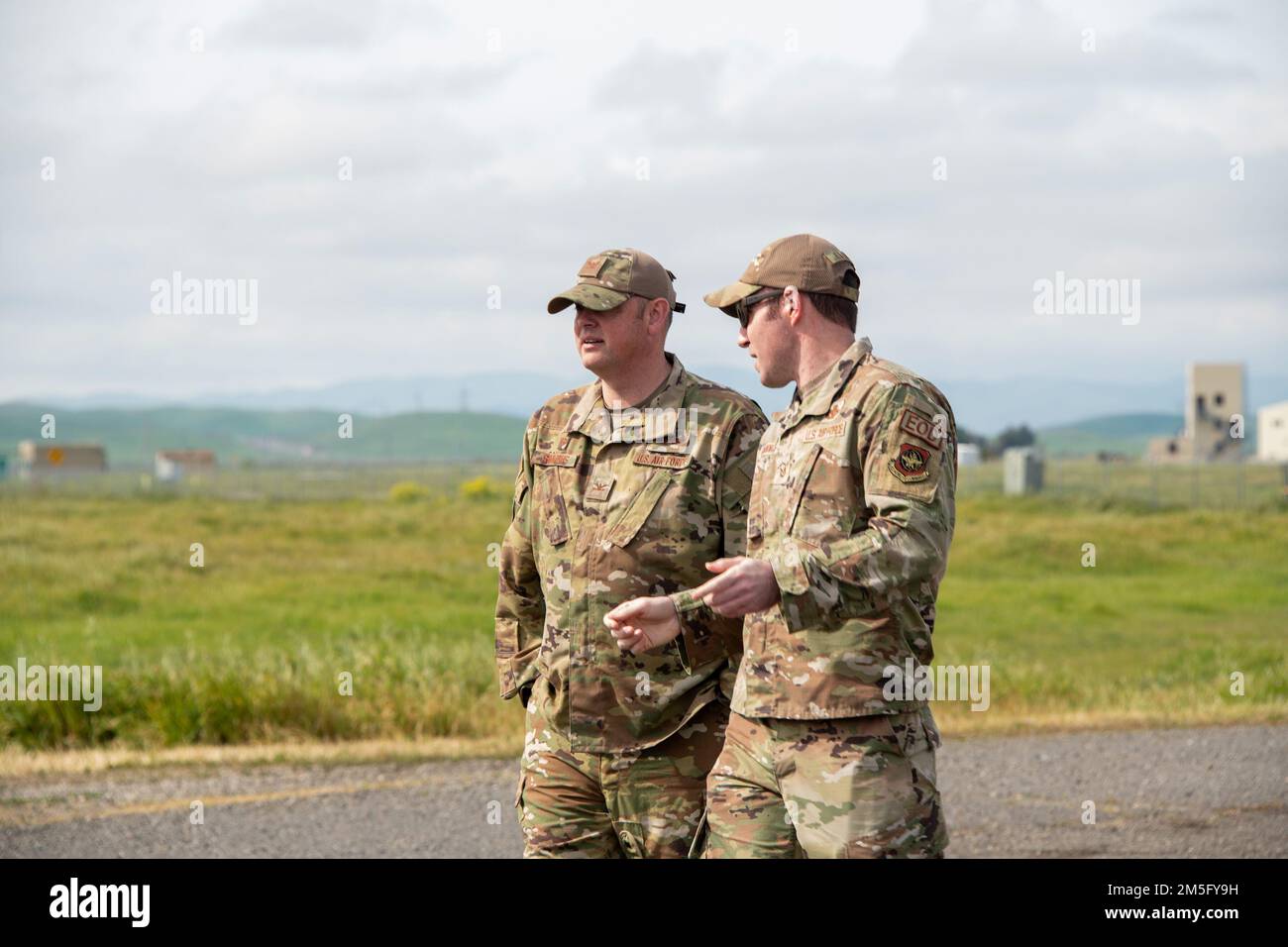 U.S. Air Force Col. Corey Simmons, left, 60th Air Mobility Wing ...
