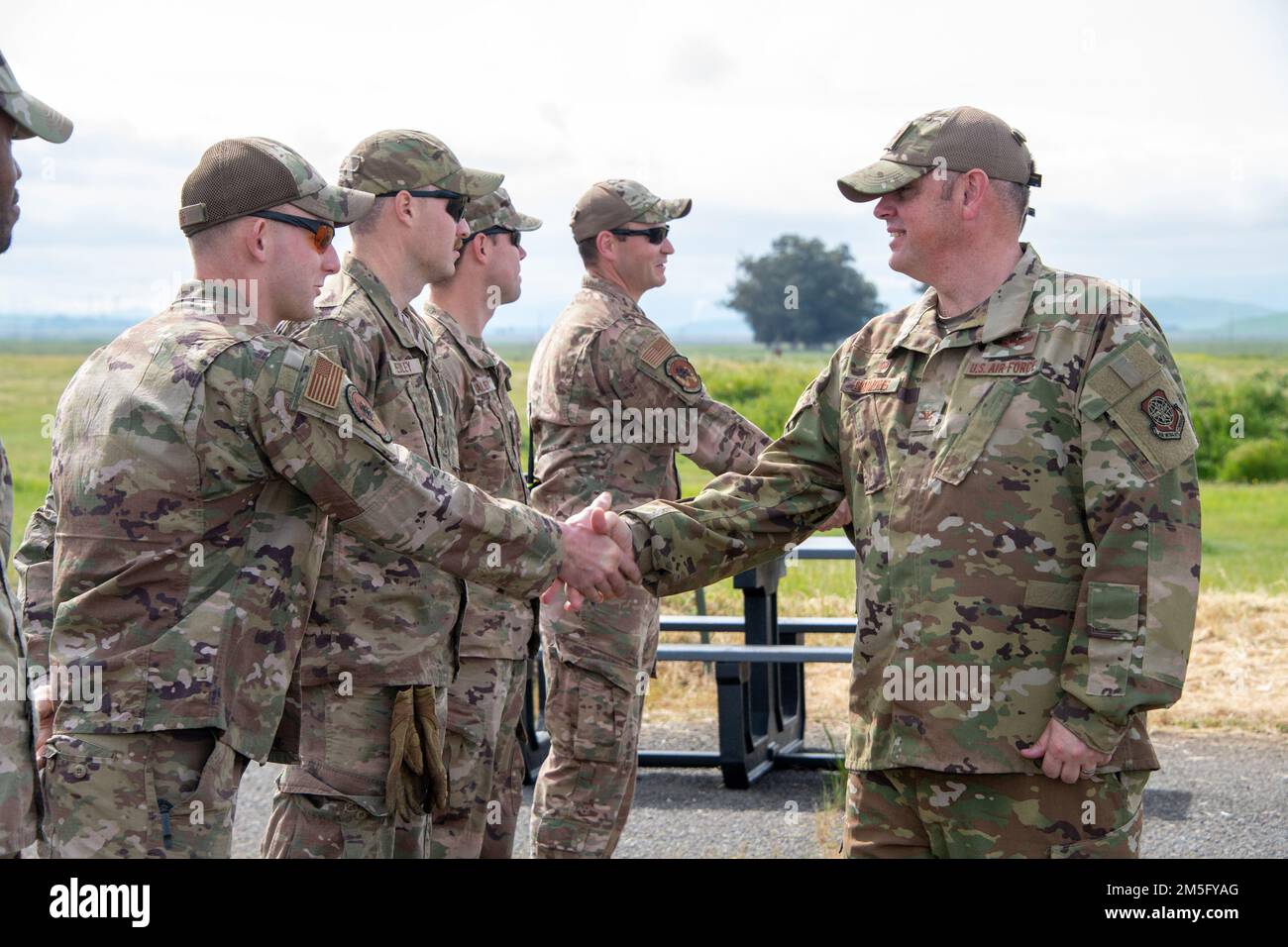 U.S. Air Force Col. Corey Simmons, right, 60th Air Mobility Wing ...