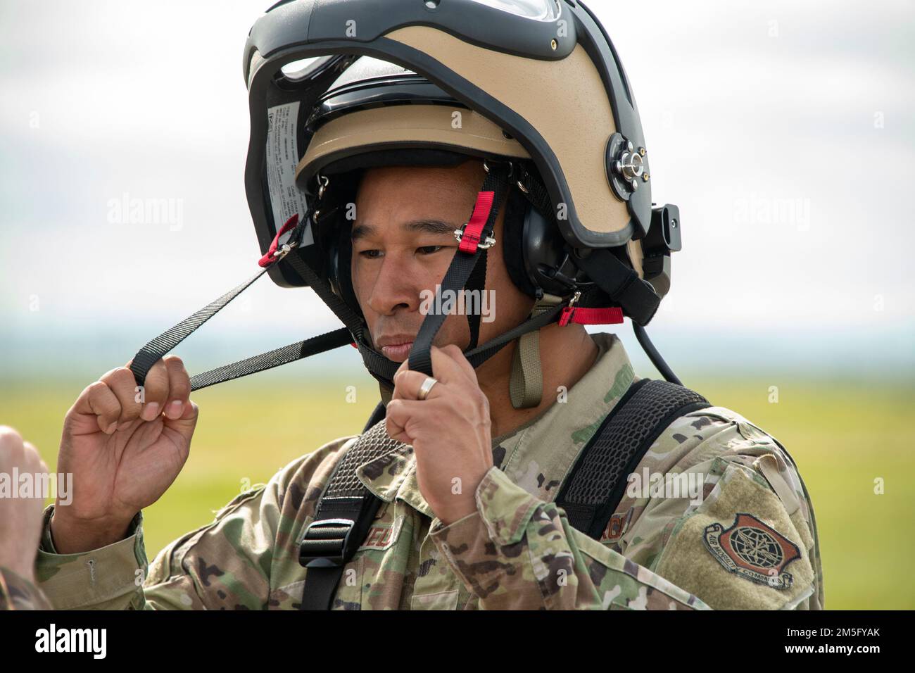 U.S. Air Force Col. Melvin Maxwell, 60th Mission Group commander, tries ...