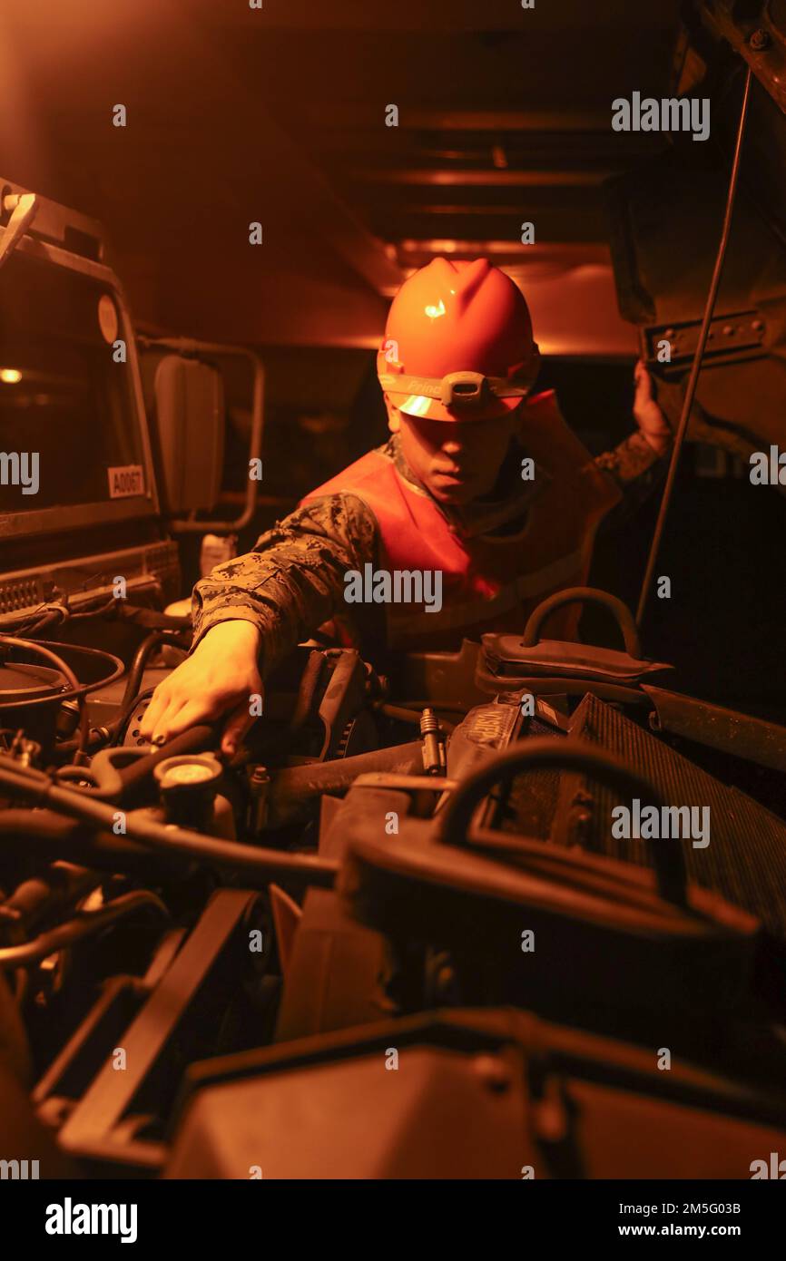 U.S Marine Corps Cpl. Jason Dempsey, an automotive maintenance ...