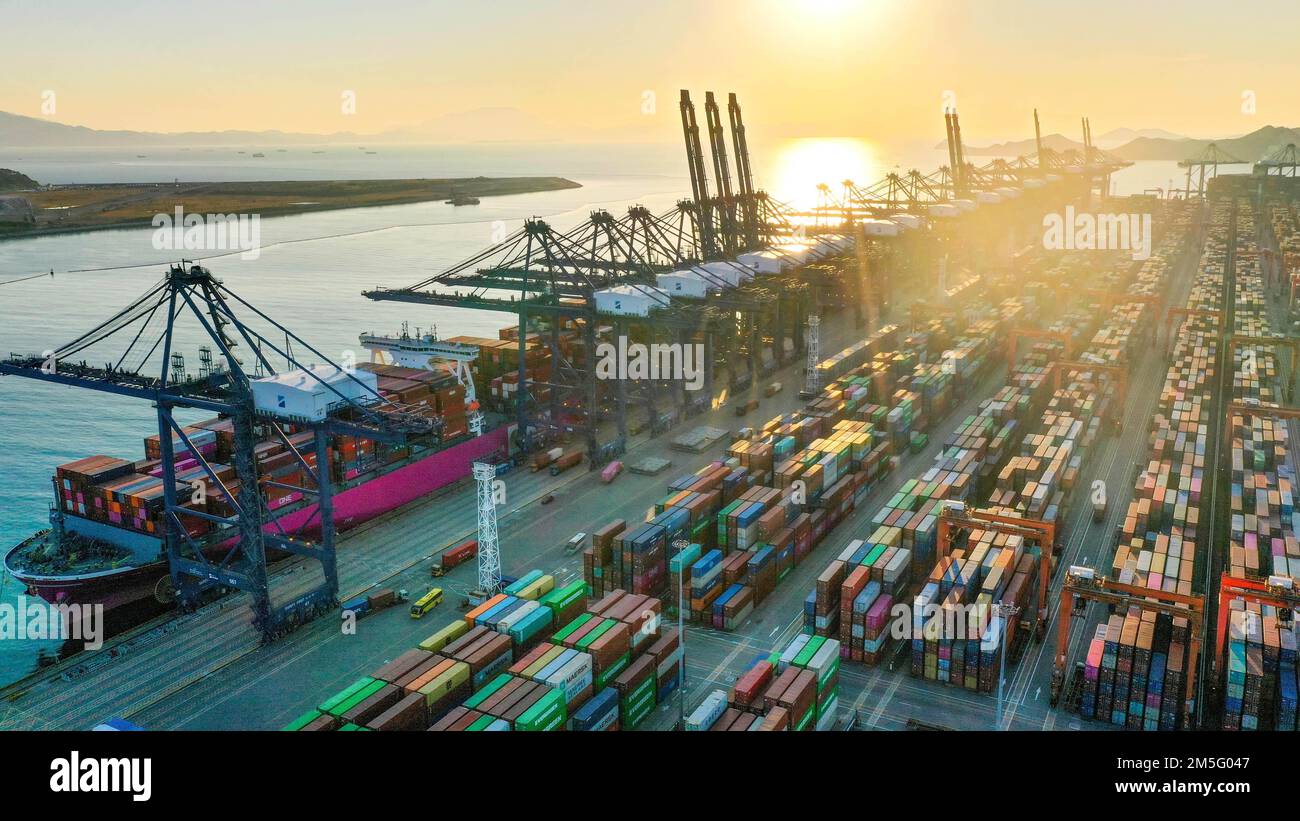 Aerial photo shows the busy Yantian International Port Terminal in ...