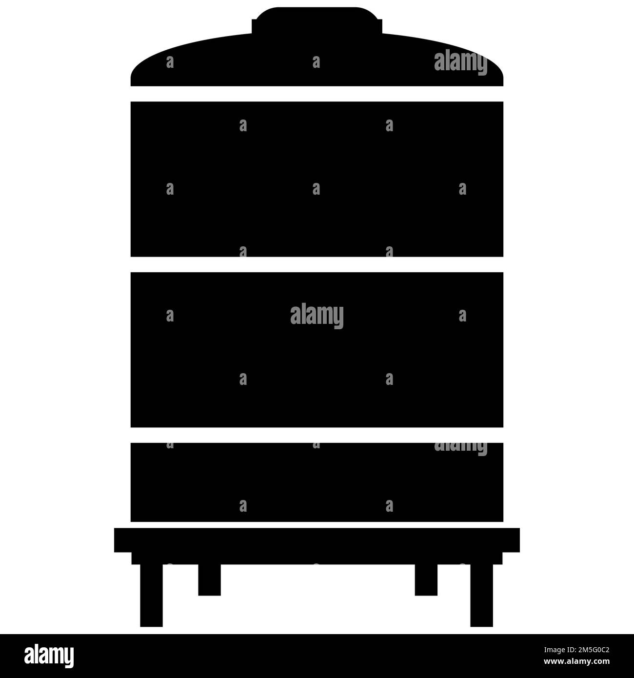 water tank on white background. Plastic black water tank storage sign ...