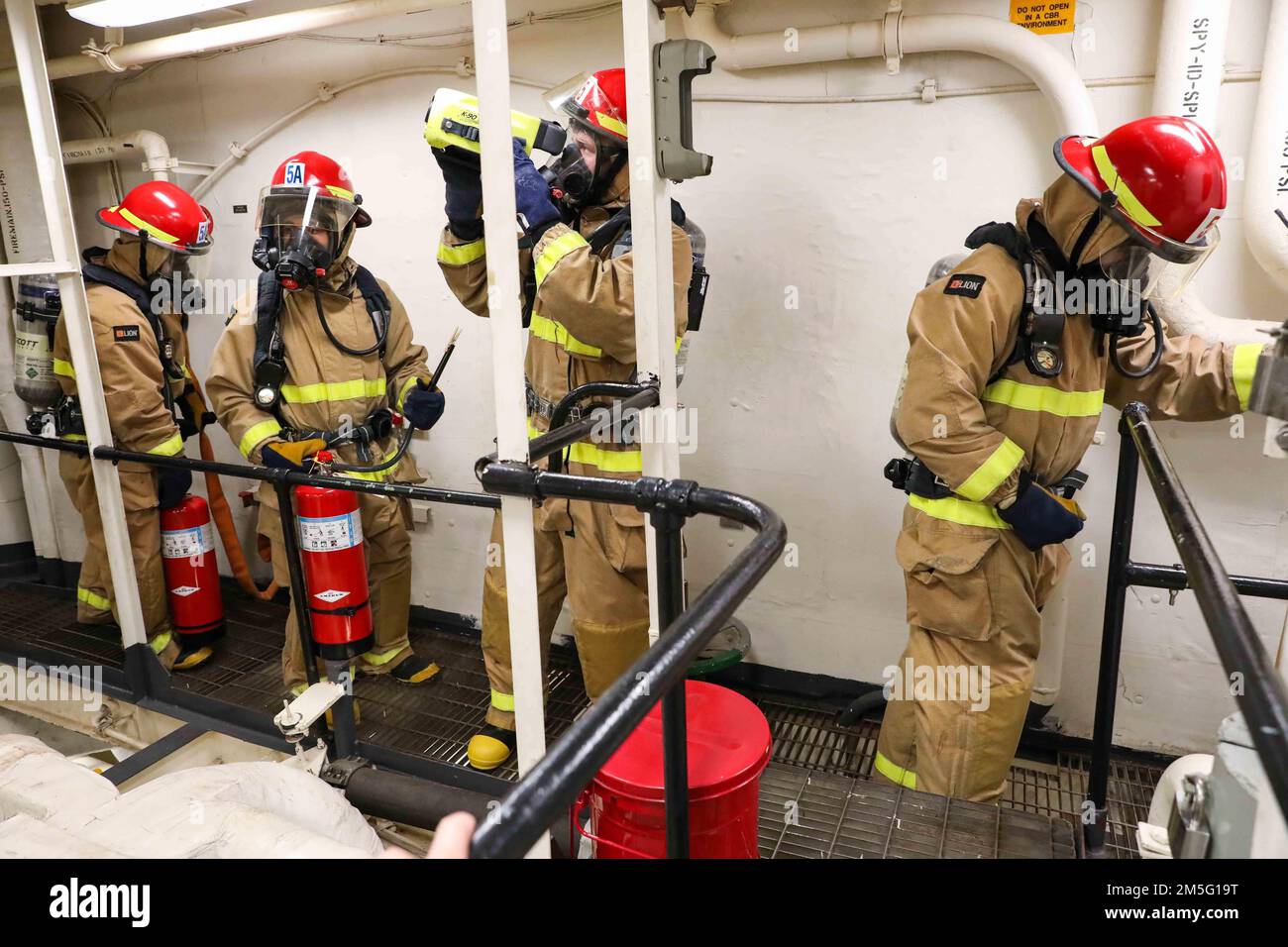 Engine room fire drill hi-res stock photography and images - Alamy