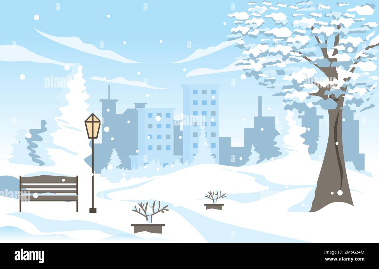 Snowy cityscape Stock Vector Images - Alamy