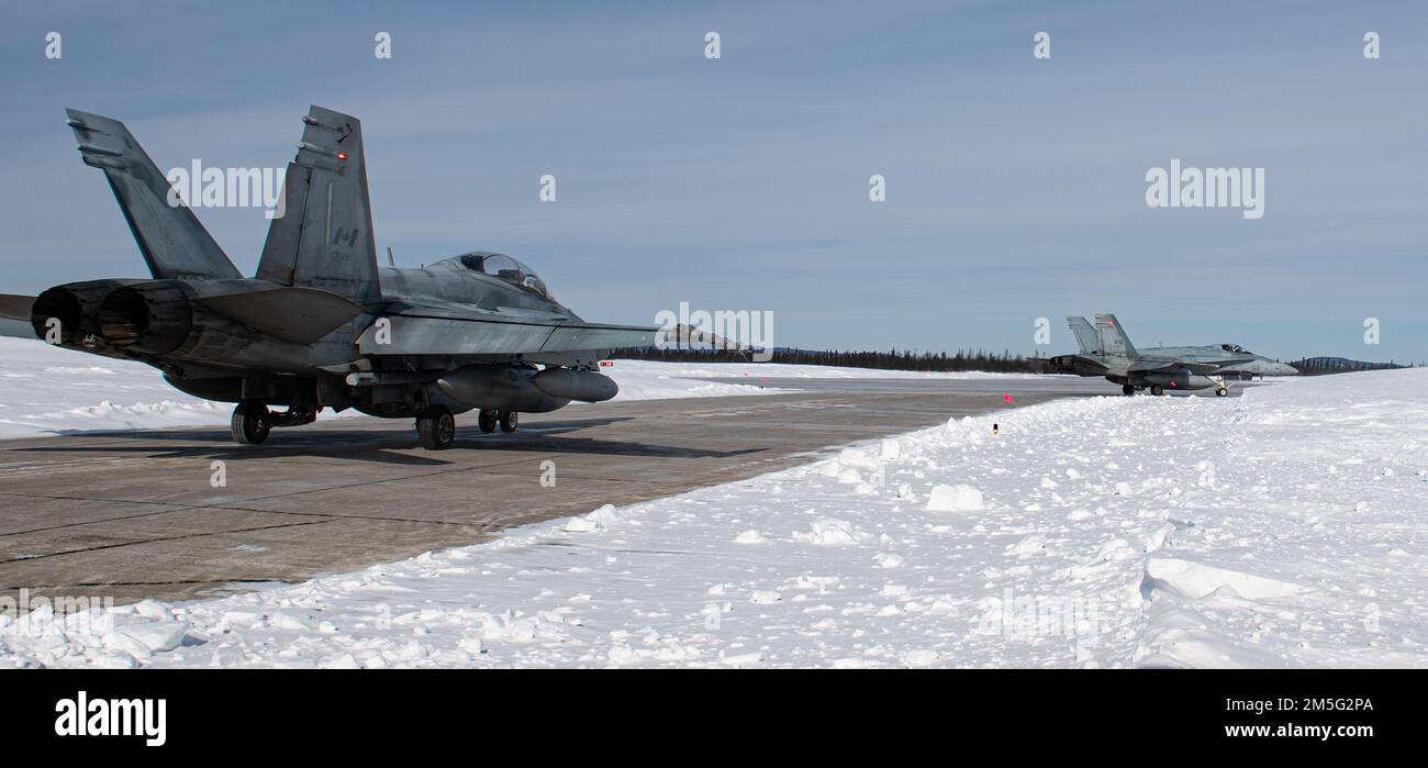 Two Royal Canadian Air Force CF-18 fighter jets from 433 Tactical ...