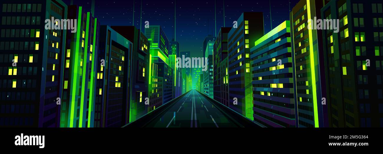 City Night Street Perspective