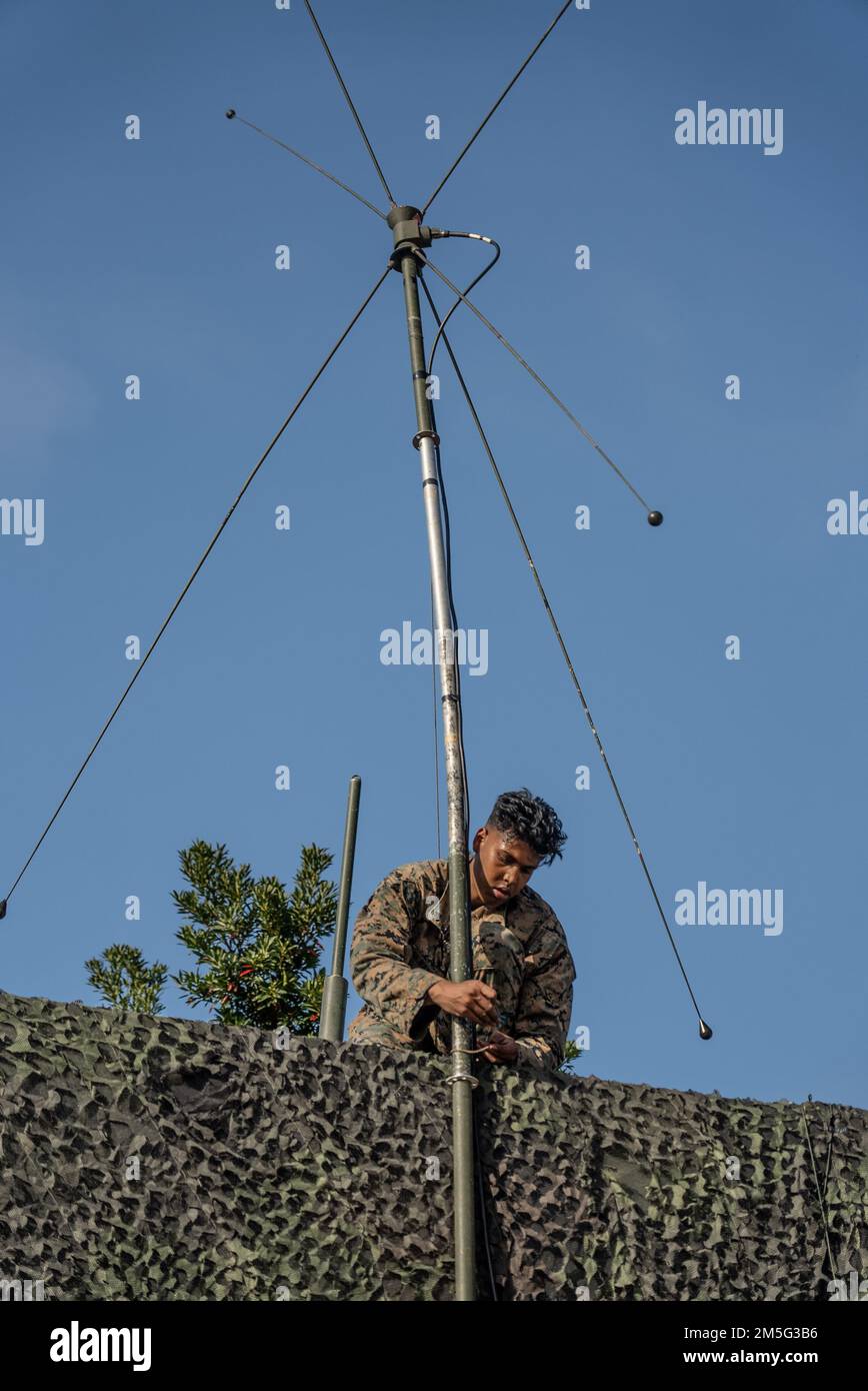 U.S. Marine Corps Cpl. Kerron Nakhid, a transmissions systems operator ...