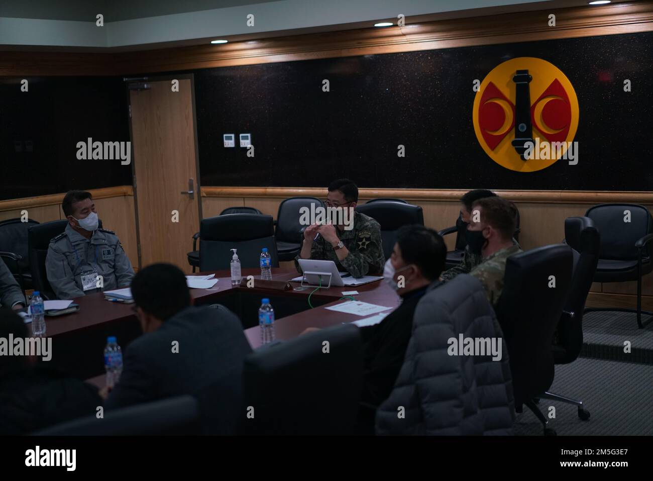Lt. Col. Kim, the Civil Military Operations Officer in 2ID/RUCD listens ...