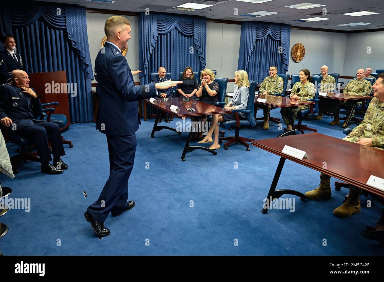 Maj. Gen. Shawn Bratton makes remarks during his promotion to major ...