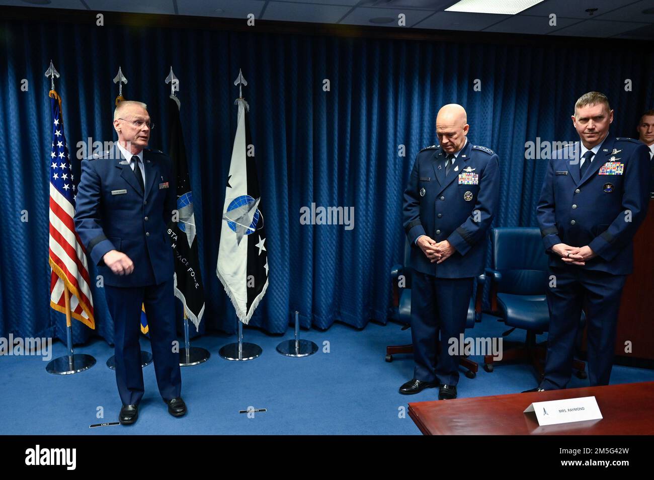 Chaplain Brig. Gen. James Brantingham, left, gives the invocation ...