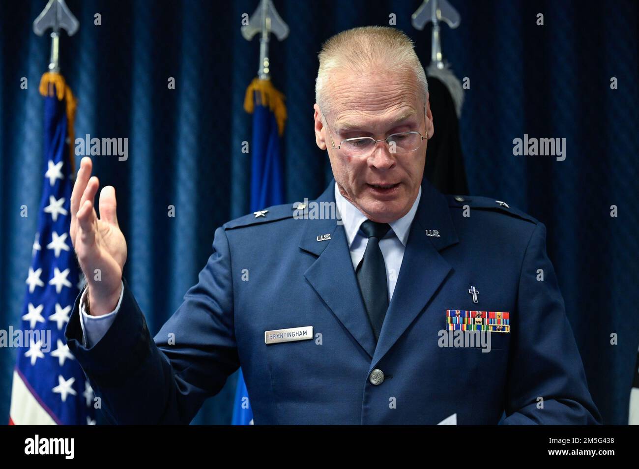 Chaplain Brig. Gen. James Brantingham gives the invocation during the ...