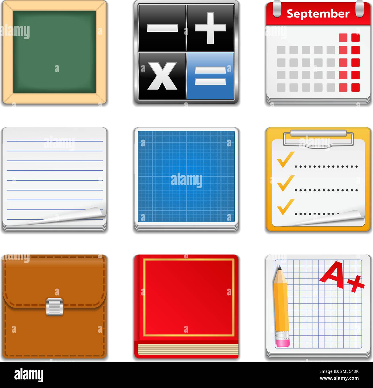 Set of education square icons, vector eps10 illustration Stock Vector ...