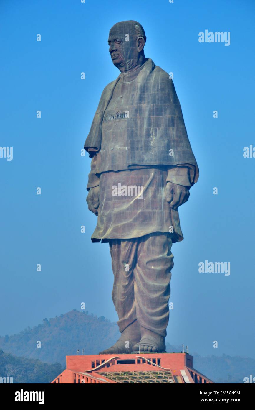 Partial view of Statue Of Unity, colossal statue of Vallabhbhai Patel, tallest statue in the ...