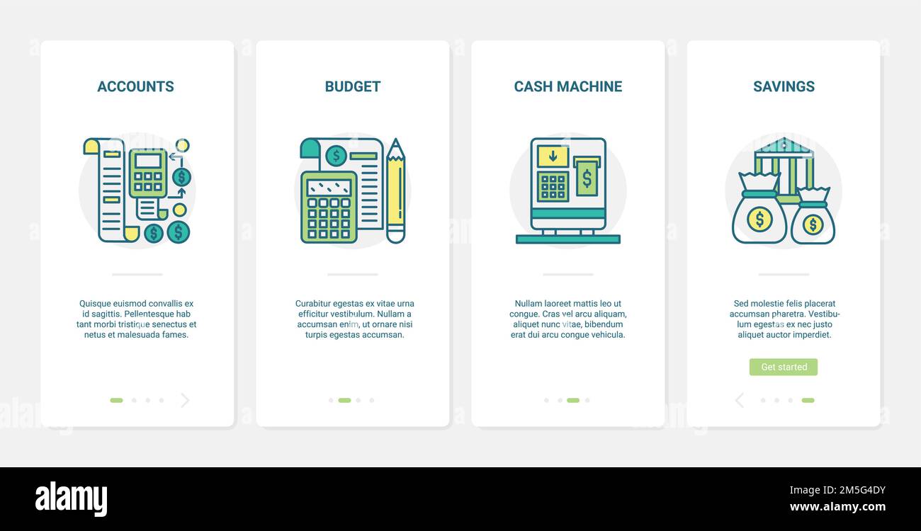 Online commerce, banking payment technology vector illustration. UX, UI onboarding mobile app ...