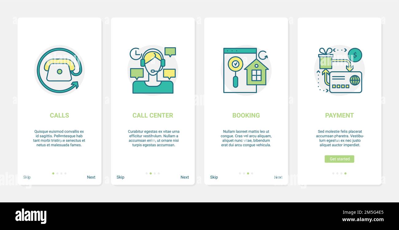 Online commerce, call center customer service vector illustration. UX ...