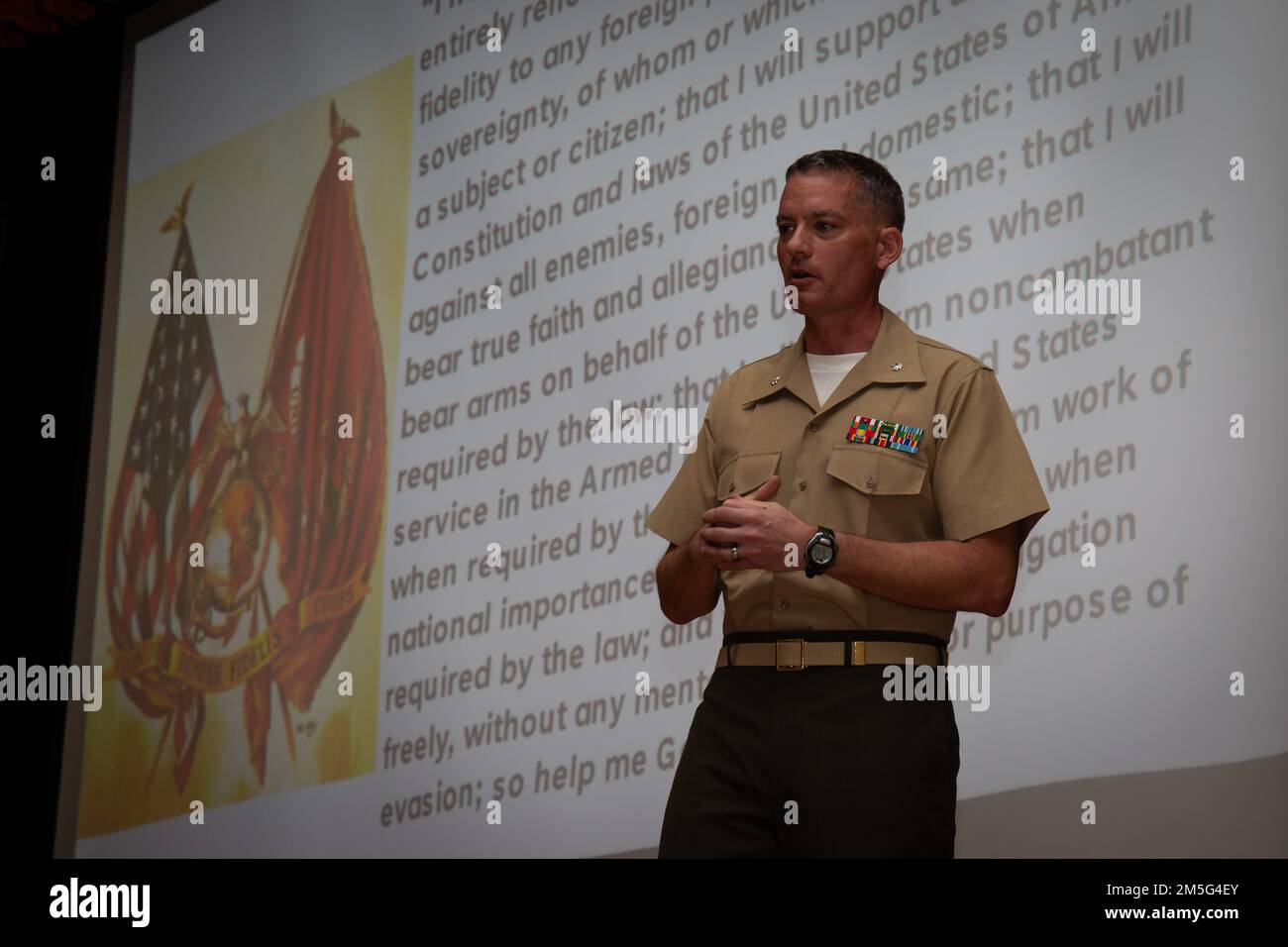 U.S. Marine Corps Lt Col. Douglas C. Hatch, officer in charge with ...