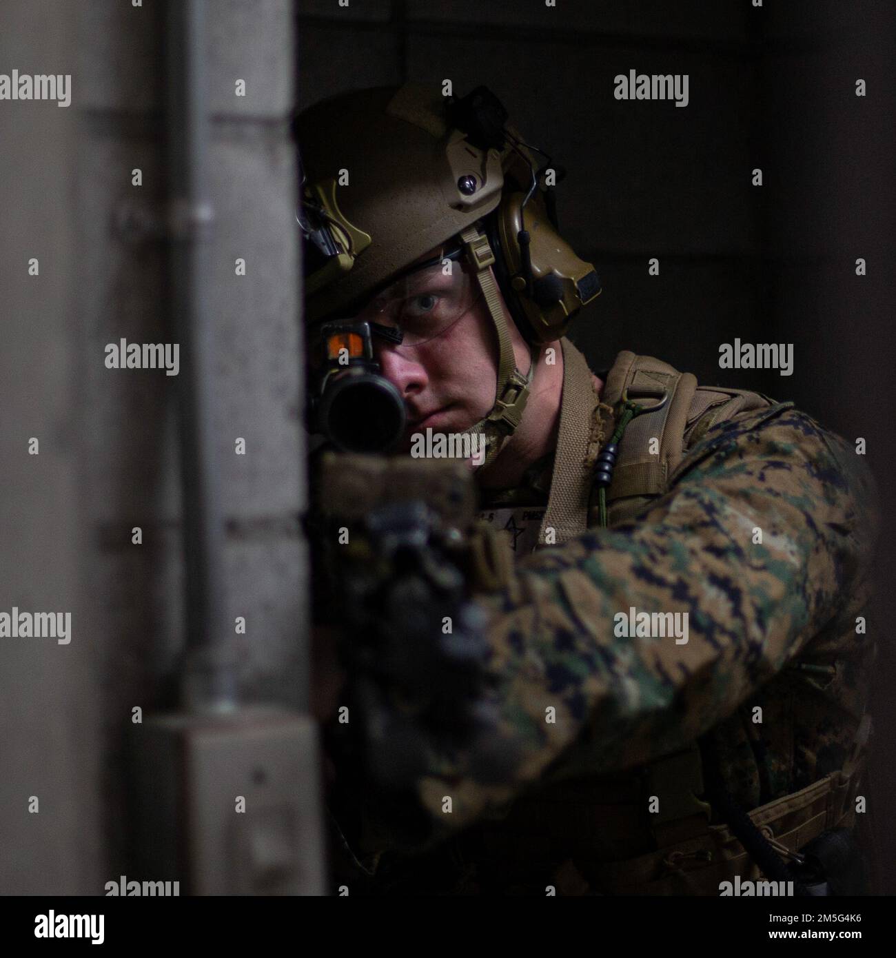 A U.S. Marine with Battalion Landing Team 1/5, 31st Marine ...