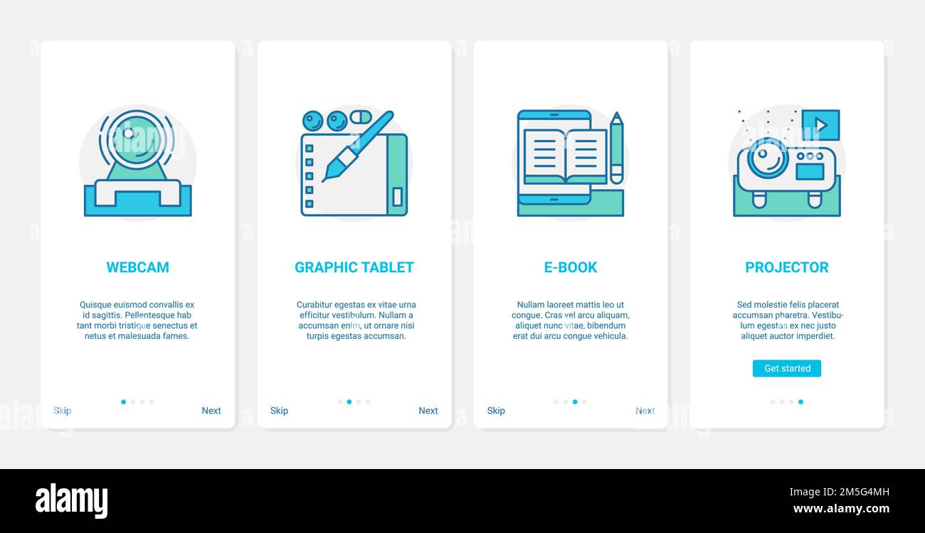 Electronic media devices, entertainment vector illustration. UX, UI ...