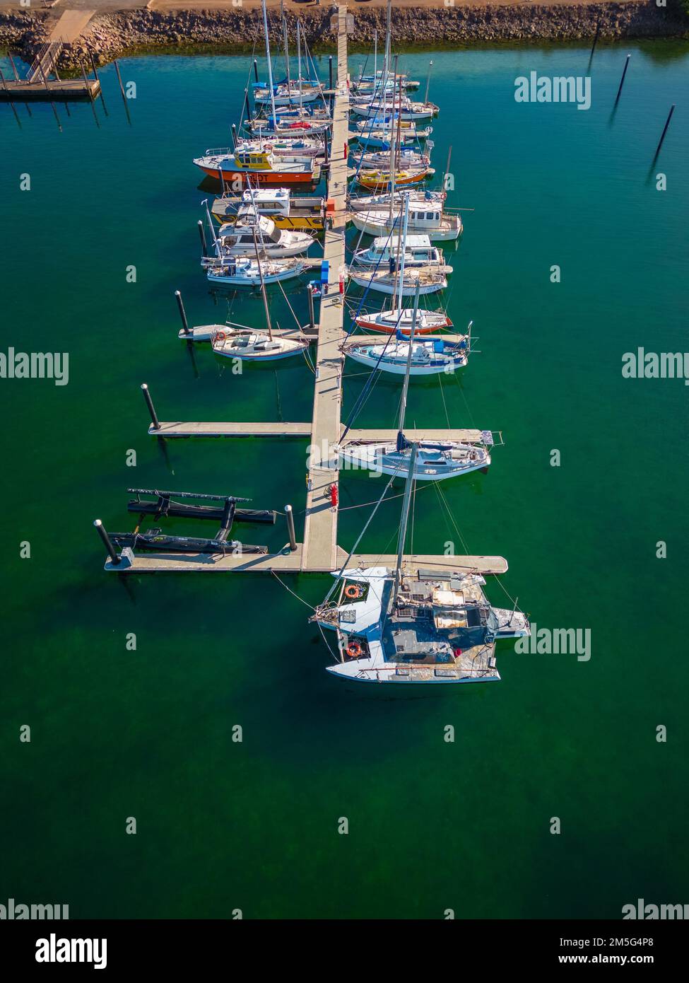 An aerial view of boats in port of Whyalla Stock Photo - Alamy