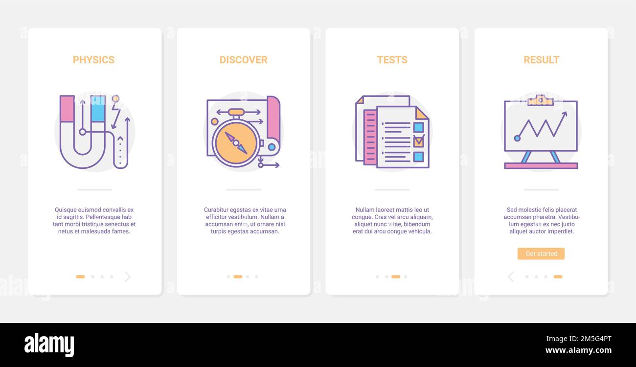 Education, scientific physics knowledge vector illustration. UX, UI ...