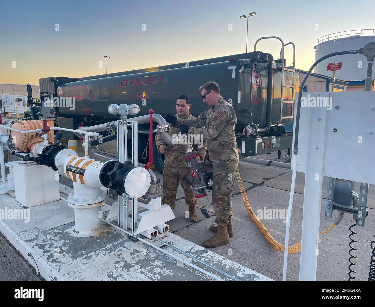 A U.S. Army petroleum supply specialist assigned to Echo Company, 1-229 ...
