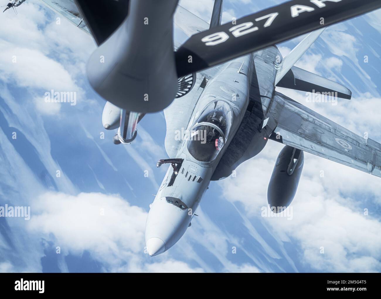 A KC-135 Stratotanker aircraft assigned to the 6th Air Refueling Wing ...