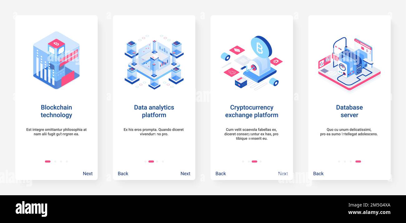 Isometric Blockchain Cryptocurrency Technology Vector Illustration Ux