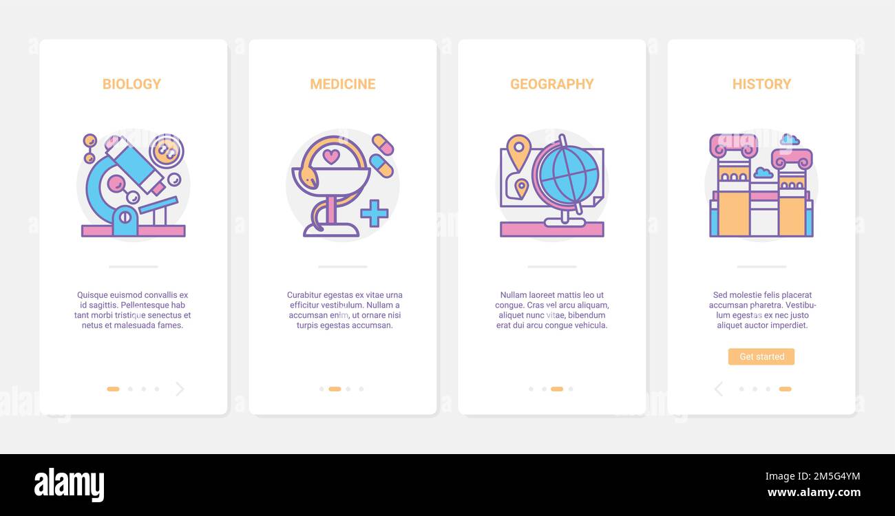 Education Science Vector Illustration Ux Ui Onboarding Mobile App