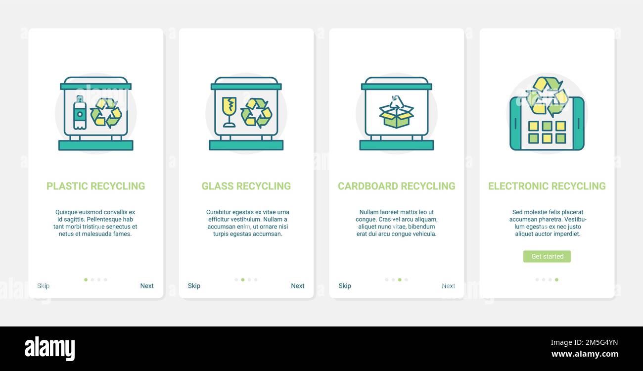 Zero waste, eco garbage recycling technology to save ecology vector ...