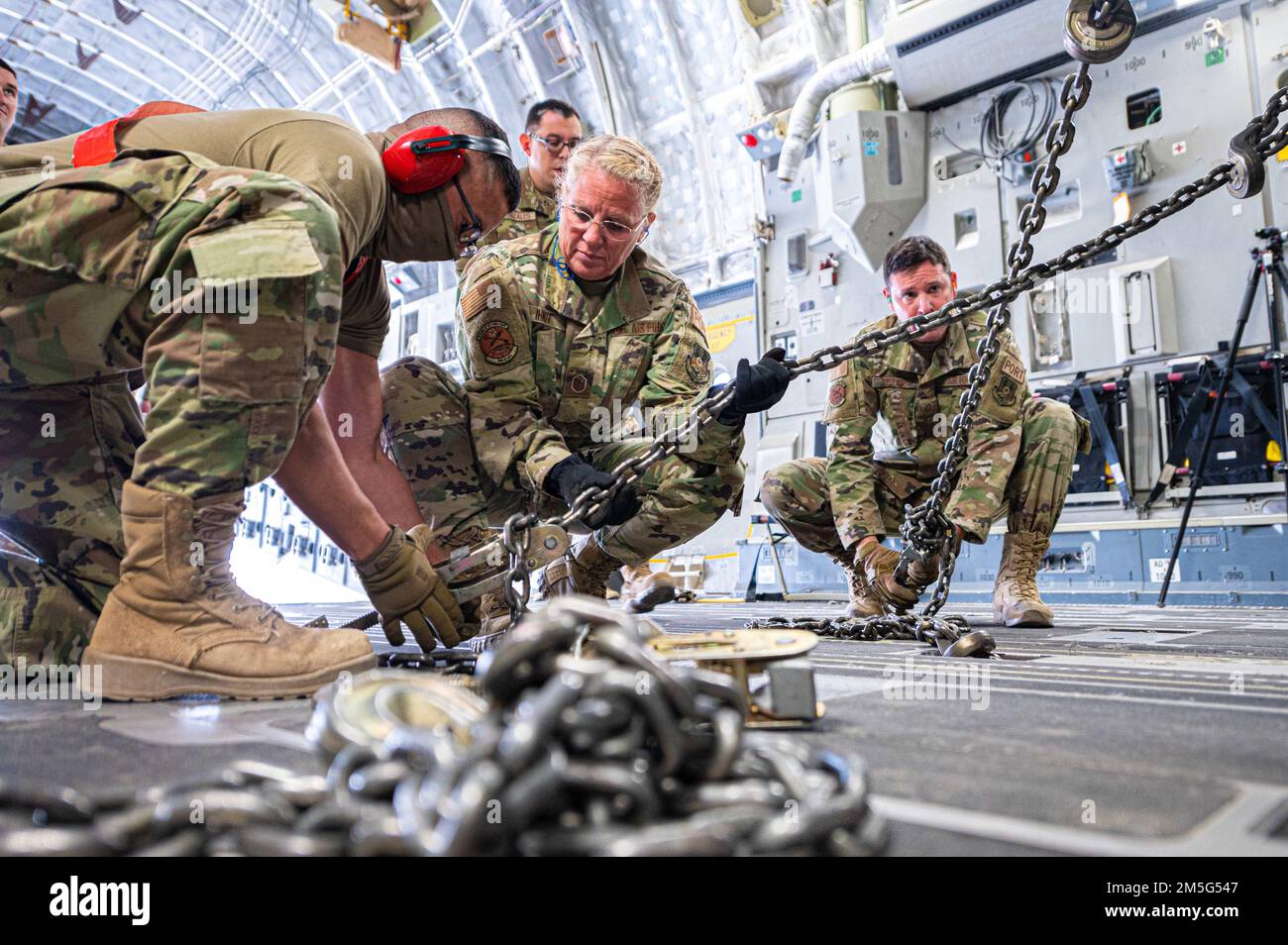 U.S. Air Force air transportation specialists assigned to the 386th ...